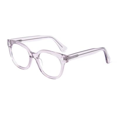 Cina Occhiali alla moda unisex con montatura rotonda in acetato di colore trasparente in vendita