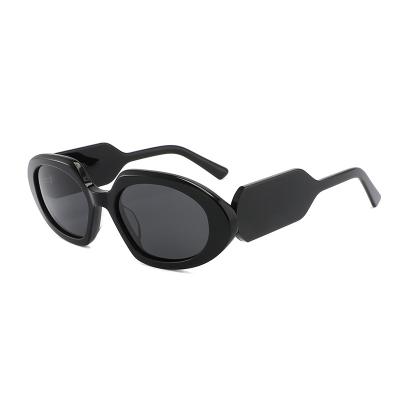 Cina Retro occhiali da sole ovali dell'acetato degli occhiali di protezione degli occhiali da sole degli uomini neri delle donne per protezione Uv400 in vendita
