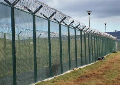 China Militair Pvc van het Plaats Antibinnendringen bedekte 358 Mesh Fencing Top With Razor Prikkeldraad met een laag Te koop