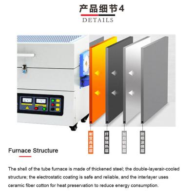 Cina Forno tubolare in fibra ceramica ad alta temperatura 1200°C Risparmio energetico in vendita