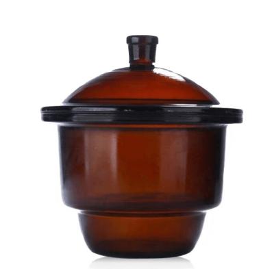 China 300mm Desiccator with Porcelain Plate Amber Glass Laboratory Drying Equipment Shenzhen supplies for sale