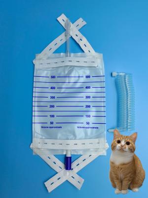 Cina Uso Veterinario per Cani e Gatti, Materiali di Consumo Chirurgici, Sacca per Cateterizzazione Urinaria in PVC Monouso, Incluso Tubo di Estensione e Cinghie, Veterinario in vendita
