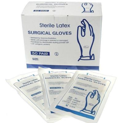 China Disposable Gloves Surgical Examination Gloves 7.5 Sterile Latex Gloves Medical-Grade Powder-Free for Enhanced Protection for sale