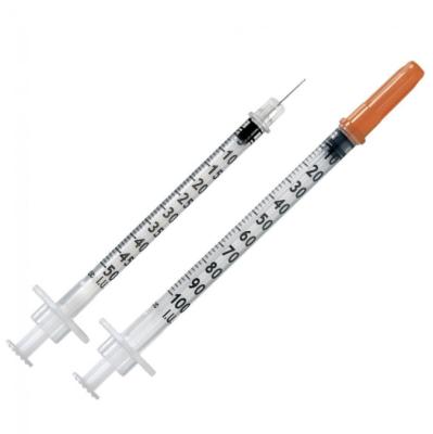 China 1ml Capacity Insulin Syringe with Fixed Needle and Sterile Packaging for Precise Medical Injections for sale