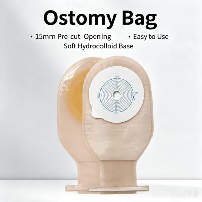 China One Piece Adhesive Ostomy Bag Open End Drainable Colostomy Pouch Disposable Stoma Care Fecal Bag CE Class I Adult for sale