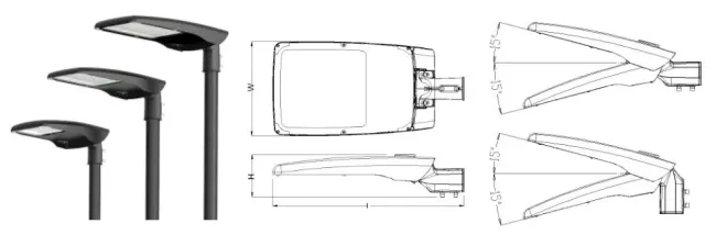 LED Parking Lot Lights with Adjustable Arm Mount Dusk-to-Dawn Photocell Streetlamp