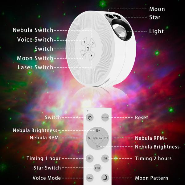 Luci a distanza del proiettore della stella della luna per la ripresa esterna bianca ighting della decorazione domestica del moodl della decorazione della stanza