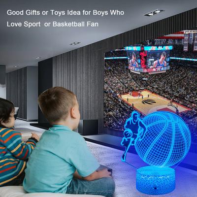 China Durable 5V Basketball 3D Illusion Lamp , Acrylic Basketball Night Light 3D Illusion for sale