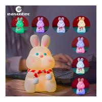 China Silicone Bunny Night Light with 7 Color Modes, 10-Hour Battery, and Touch Control for Kids for sale