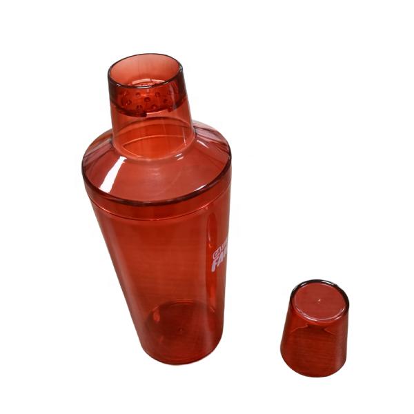 Quality BPA Free Plastic Shaker Cups Restaurants Bars 24 Oz Plastic Cocktail Shaker 600ML for sale