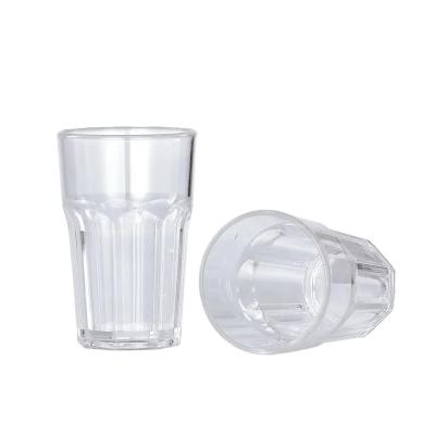 China Unbreakable Octagonal Plastic Shot Glass Clear 200ml High Octagon PC PS Cup for sale