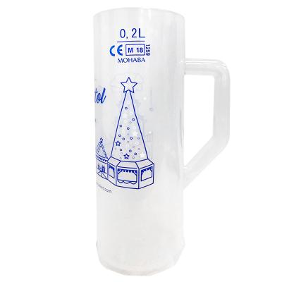 China 200ml Dishwasher Safe PS Plastic Stein Cups Custom Brand For Bars And Hotels for sale