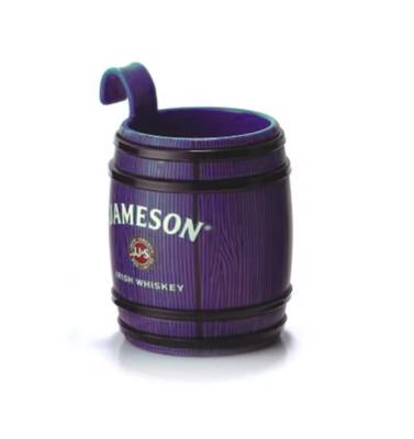 China 25ml Capacity Plastic Shot Glass Authentic Barrel Design Whiskey Plastic Cups for sale