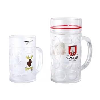 Quality 500ml PS Plastic Beer Cup German Style Tankard With Handle Food Grade for sale