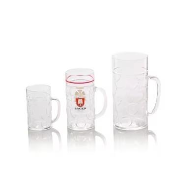 Quality 40oz Clear PS Plastic Beer Stein Mug Shatterproof Unbreakable With Handle BPA Free for sale
