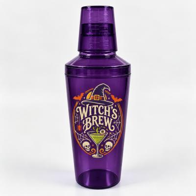 China 20oz Capacity Plastic Cocktail Shaker with Custom Logo Printing and Durable PS Plastic for sale