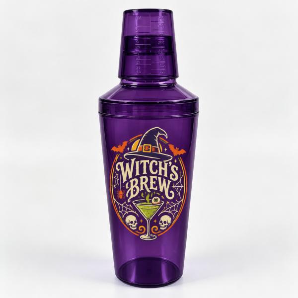 Quality 20oz Capacity Plastic Cocktail Shaker with Custom Logo Printing and Durable PS Plastic for sale