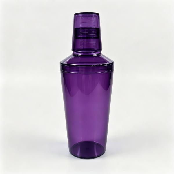 Quality 20oz Capacity Plastic Cocktail Shaker with Custom Logo Printing and Durable PS for sale