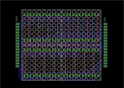 China LED Stripboard Circuit Board Layout , PCB Board Layout For 16  X 16 Dot Matrix Display for sale