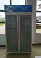 Quality Easy Cleanup 884L Commercial Display Fridge Fresh Keeping Double Door Glass for sale