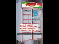 910L Twee-deurs IJsscherm Display Kas Door Luchtgekoelde Supermarkt Draagbare Gelato Display Case