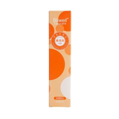 Cina prevenzione naturale del tartaro del profumo della frutta della bolla 180g del dentifricio in pasta arancio di sapore in vendita