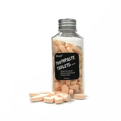 China Antibacterial Waste Free Toothpaste Tablets Orange Flavor Sustainable Toothpaste Tablets for sale