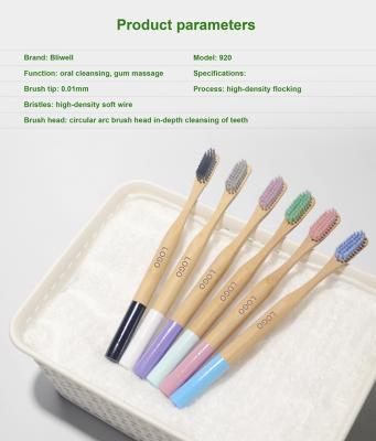China Reusable Vegan Bamboo Charcoal Toothbrush Soft BPA Free Nylon Bristles for sale