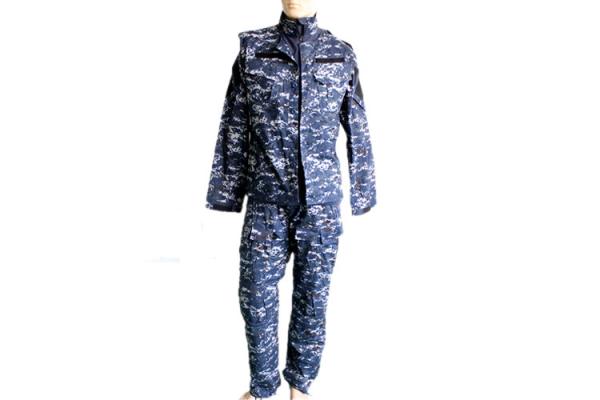 Quality Blue Camouflage Twill Fabric BDU Military Uniform 3 Piece Set For Kuwait Army for sale