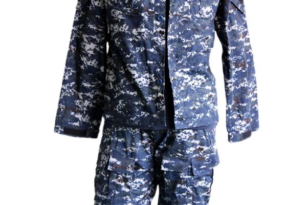 Quality Blue Camouflage Twill Fabric BDU Military Uniform 3 Piece Set For Kuwait Army for sale