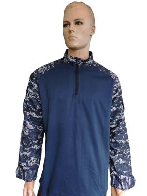 China Operatore OD Blu Frog Shirt Partial Zip Combat Uniforme di poliestere traspirante di cotone a maglia for sale
