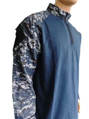 Cina Operatore OD Blu Frog Shirt Partial Zip Combat Uniforme di poliestere traspirante di cotone a maglia in vendita