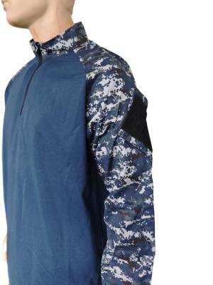 Cina Operatore OD Blu Frog Shirt Partial Zip Combat Uniforme di poliestere traspirante di cotone a maglia in vendita