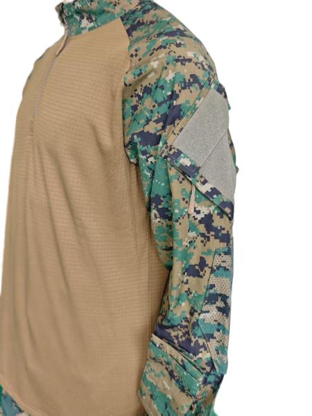 Quality Military Style Camouflage High Neck Half Placket Training Top Breathable for sale