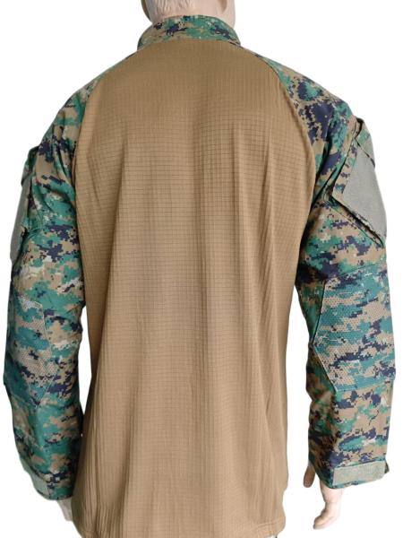 Quality Military Style Camouflage High Neck Half Placket Training Top Breathable for sale
