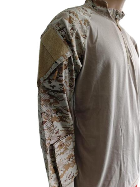 Quality Tactical Camo Combat Shirt with Half Zip and Arm Pockets Breathable Comfortable for sale