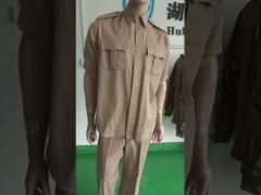 Tactische Khaki Uniform Set Korte mouw en rechte benen 45% wol voor mannen