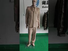 Premium militaire kleding uniform Set in khaki jas + lange mouw shirt + rechte benen broek 45% wol mengsel