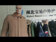 Khaki Military-Style Faux Fur Collar Thickened Jacket