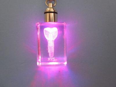 China Dental Keychain For Dentist Gift Crystal Implant LED Light Many Colors for sale