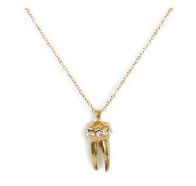 China TOOTH SHAPE NECKLACE FOR DENTIST AND DENTAL HYGIENIST AND DANTAL ASSISTANT,GOLD AND SILVER for sale