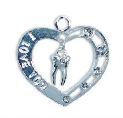 China DENTAL JEWELRY NEW HART SHAPE PENDENT WITH MOLAR TOOTH FOR DENTIST AND TEAM,GOLD /SILVER for sale