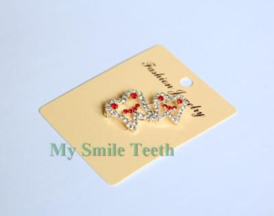 China Dental Clinic Gift Metal Teeth Tooth Type Cute Face Brooch with Rhinestones for sale