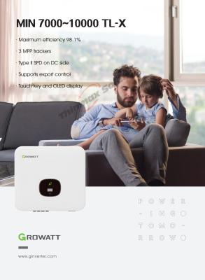 Cina MIN 7000/8000TL-X (E) monofase di Growatt di prezzo franco fabbrica di 7KW 8KW 2MPPT sull'invertitore solare dell'invertitore di PV di griglia del legame solare di griglia in vendita