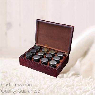China Custom Personal Tea Brands Rich Walnut Wooden Tea Tins Caddies Display Storage Gift Box, Personal Logo, 12 Tea Tins for sale