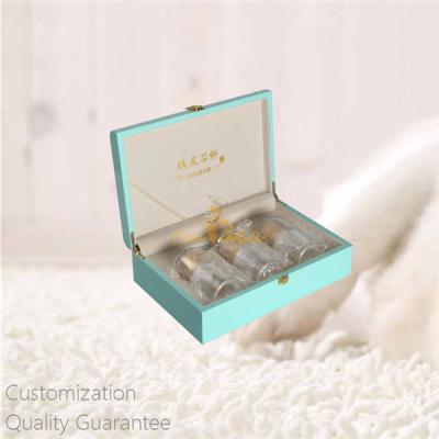 China Luxury Light Green Customized Wooden Gift Chest Box for Health Products, Personalized Logo Brand. for sale