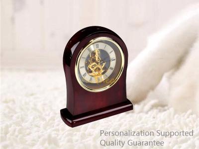 China Luxury Rich Cherry High  Gloss Hardwood Home Decoration Desktop Table Clock, Small Order, Quality Guarantee for sale