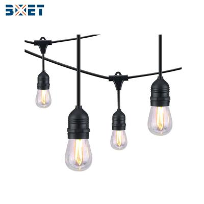 China IP65 waterproof dimmable led light outdoor use, shatterproof led patio string light bulb BOXU 48ft E26/E27 LED string bulbs light for sale