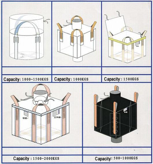 Quality Environmental Recycled Fully Belted Big Bag FIBC Two Ton Four Loop for sale