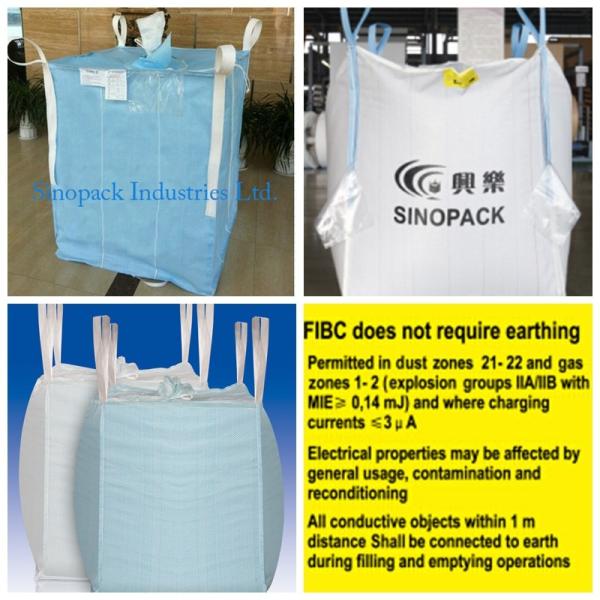 Quality Baffle design dangerous chemical powder Storage Antistatic Fibc with sift for sale